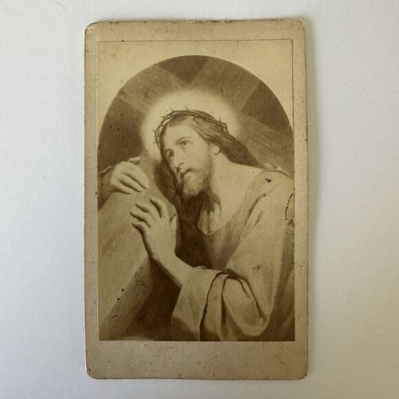 Atique | Other | Antique Cdv Card Jesus Christ Carrying The Cross ...